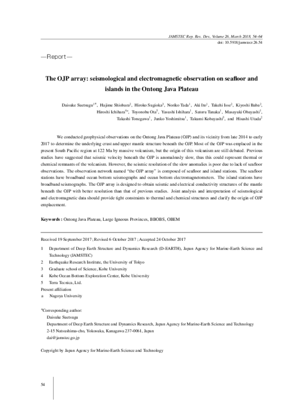(PDF) The OJP array: seismological and electromagnetic observation on ...