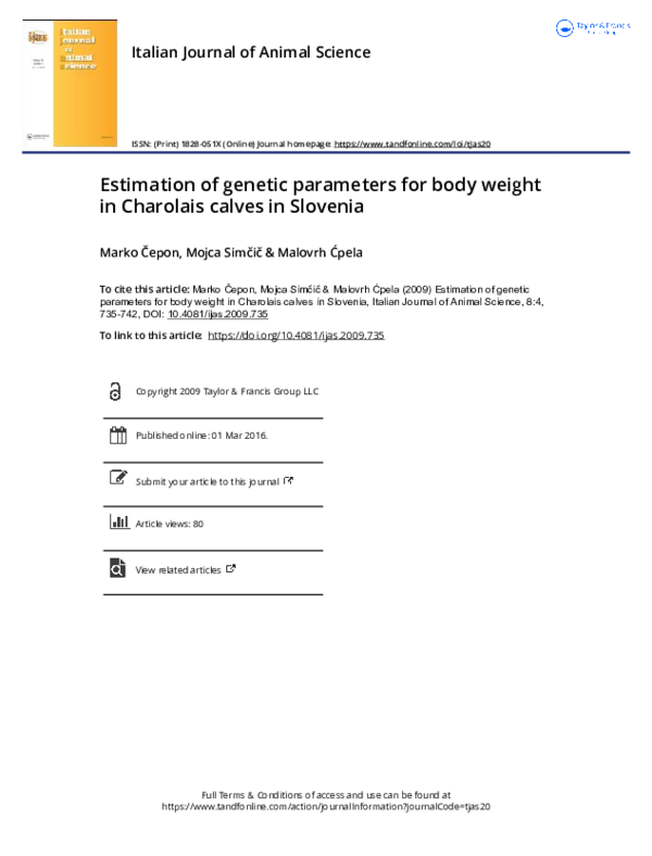 (PDF) Estimation of genetic parameters for body weight traits and pelt ...