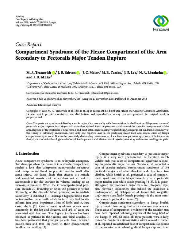 (PDF) Compartment Syndrome of the Flexor Compartment of the Arm ...