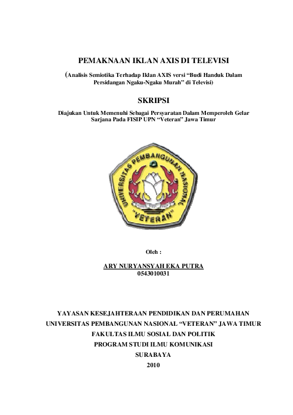 (PDF) PEMAKNAAN IKLAN AXIS DI TELEVISI ( Analisis Semiotika Iklan AXIS ...