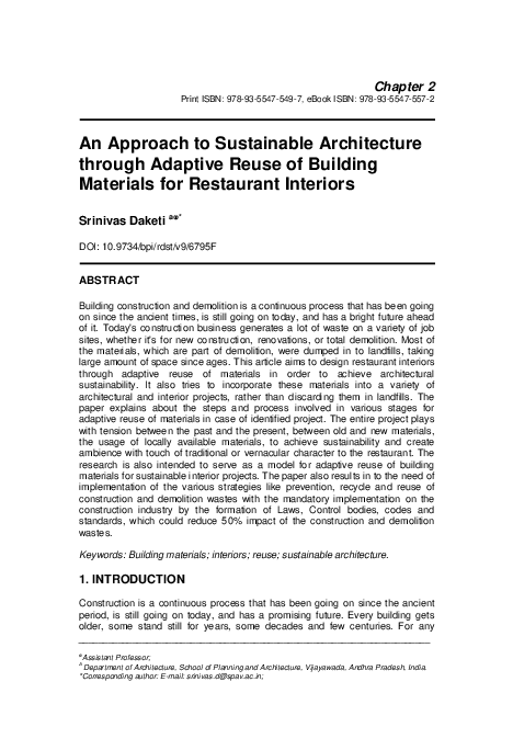 (PDF) An Approach to Sustainable Architecture through Adaptive Reuse of ...