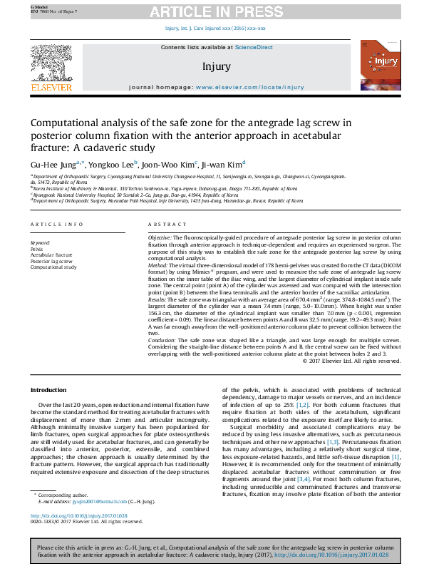 (PDF) Computational analysis of the safe zone for the antegrade lag ...