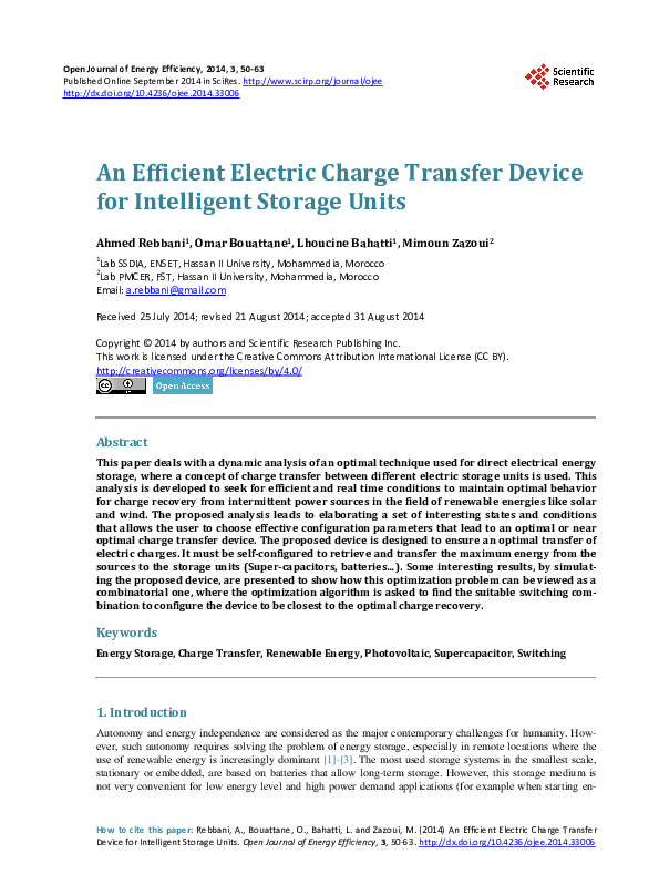 (PDF) An Efficient Electric Charge Transfer Device for Intelligent ...