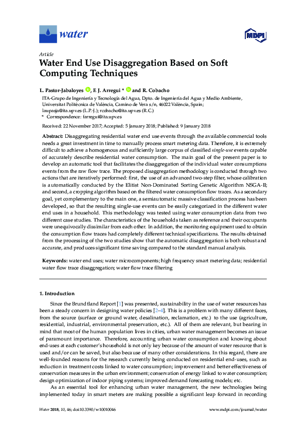 (PDF) Water End Use Disaggregation Based on Soft Computing Techniques