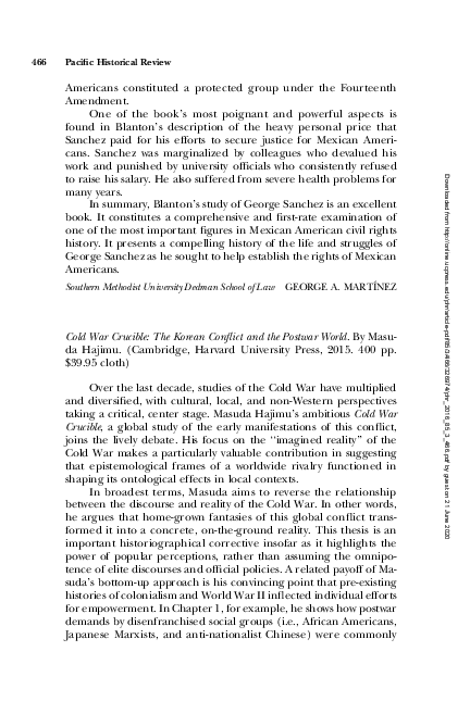(PDF) Review: Cold War Crucible: The Korean Conflict and the Postwar ...