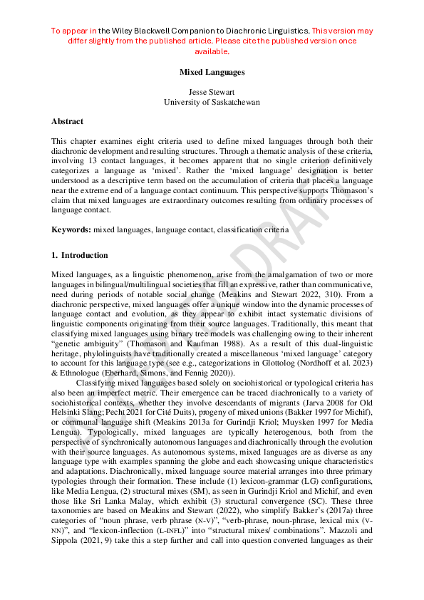 (PDF) Mixed Languages