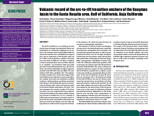 (PDF) Volcanic record of the arc-to-rift transition onshore of the ...