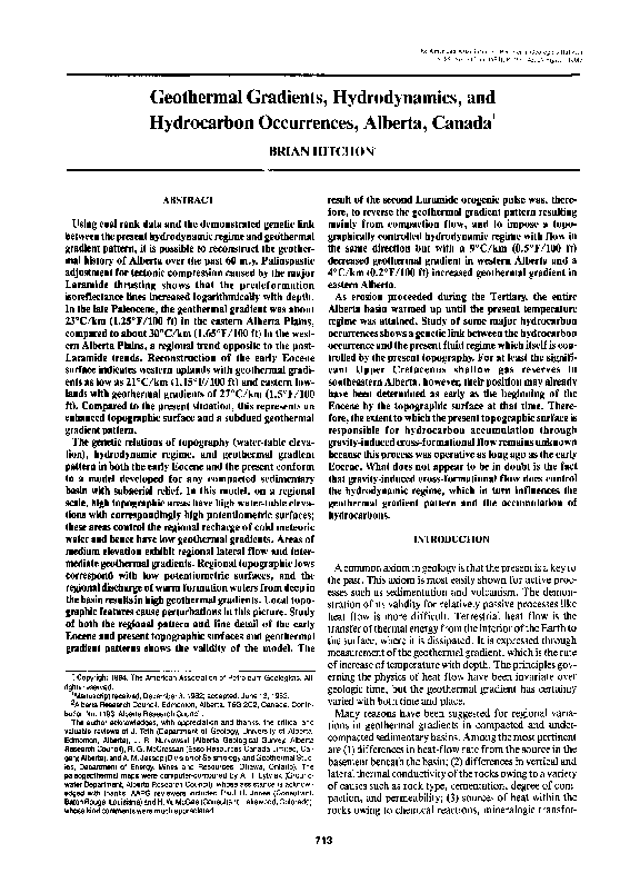(PDF) Geothermal Gradients, Hydrodynamics, and Hydrocarbon Occurrences ...