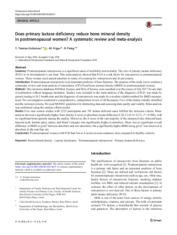 (PDF) Does primary lactase deficiency reduce bone mineral density in ...