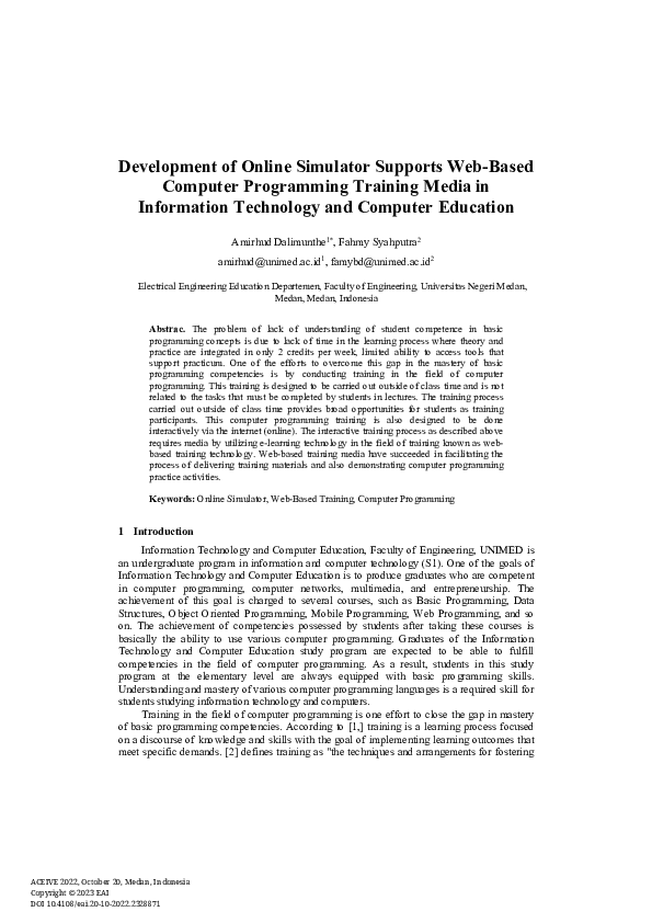 (PDF) Development of Online Simulator Supports Web-Based Computer ...