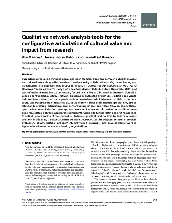(PDF) Qualitative network analysis tools for the configurative ...