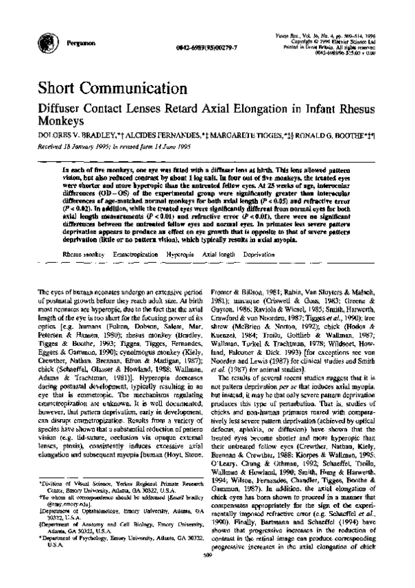 (PDF) Diffuser contact lenses retard axial elongation in infant rhesus ...