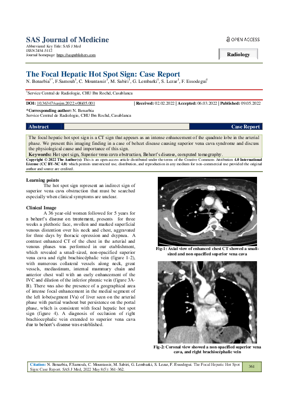 (PDF) The Focal Hepatic Hot Spot Sign: Case Report | Nawal Benarbia ...