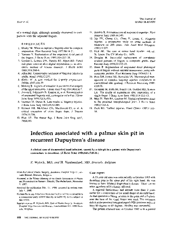 (PDF) Infection associated with a palmar skin pit in recurrent ...