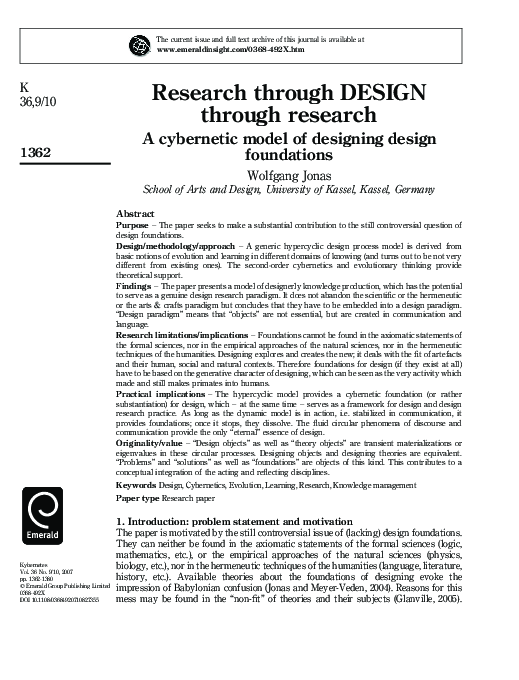 (PDF) Research through DESIGN through research