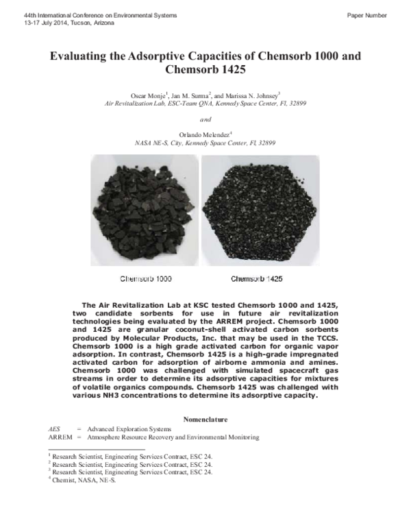(PDF) Evaluating the Adsorptive Capacities of Chemsorb 1000 and ...