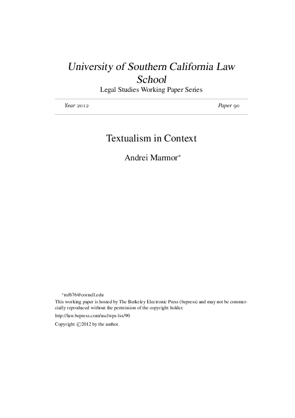 (PDF) Textualism in Context