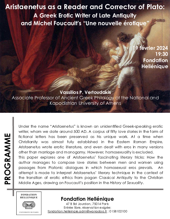 (PDF) Aristaenetus as a Reader and Corrector of Plato: A Greek Erotic ...