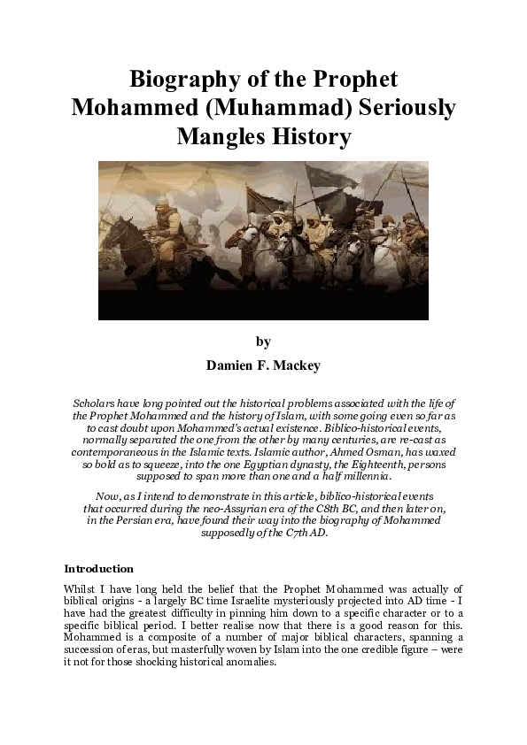 (DOC) Biography of the Prophet Mohammed (Muhammad) Seriously Mangles ...
