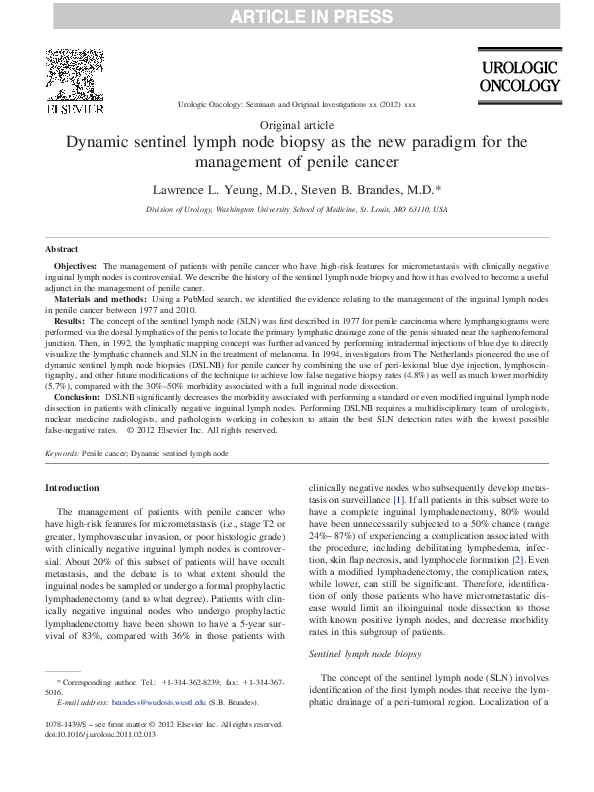 Pdf Dynamic Sentinel Lymph Node Biopsy As The New Paradigm For The