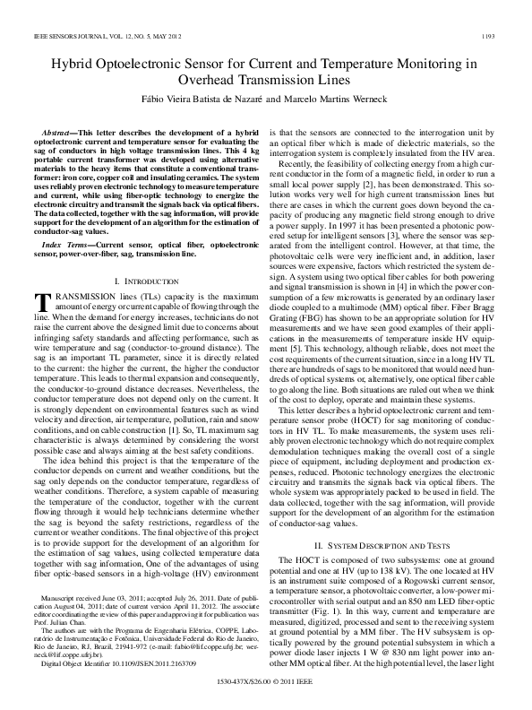 (PDF) Hybrid Optoelectronic Sensor for Current and Temperature ...