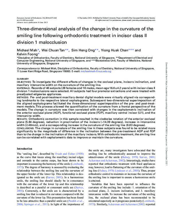 (PDF) European Journal of Orthodontics doi:10.1093/ejo/cjt041