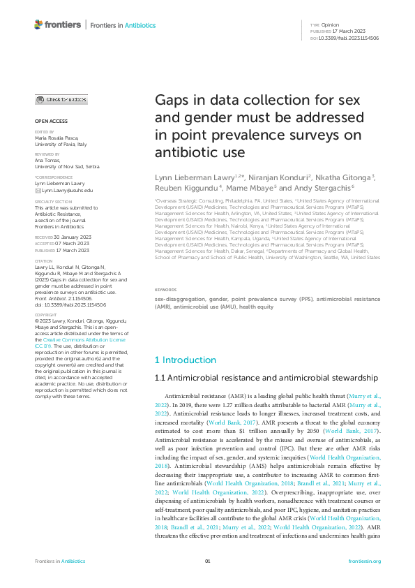 (PDF) Gaps in data collection for sex and gender must be addressed in ...