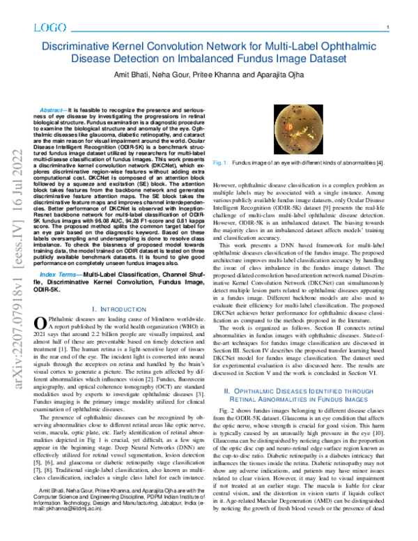 (PDF) Discriminative kernel convolution network for multi-label ophthalmic disease detection on ...