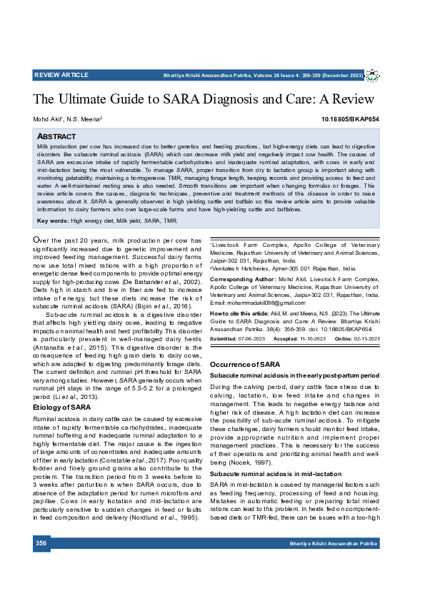 (PDF) The Ultimate Guide to SARA Diagnosis and Care: A Review | Arcc Journals - Academia.edu