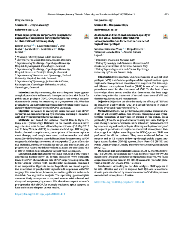 (PDF) Pelvic organ prolapse surgery after prophylactic vaginal vault ...