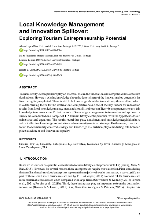 (PDF) Local Knowledge Management and Innovation Spillover | Alvaro Dias - Academia.edu