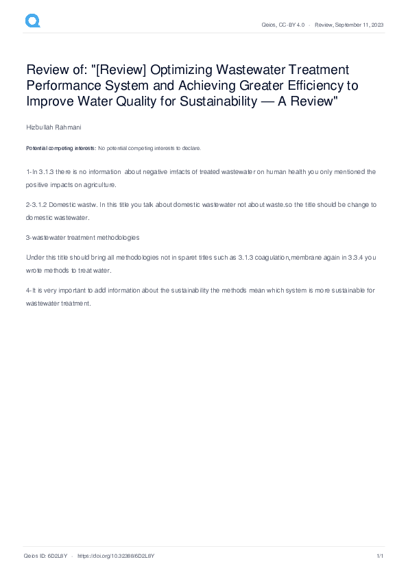 (PDF) Review of: "[Review] Optimizing Wastewater Treatment Performance ...