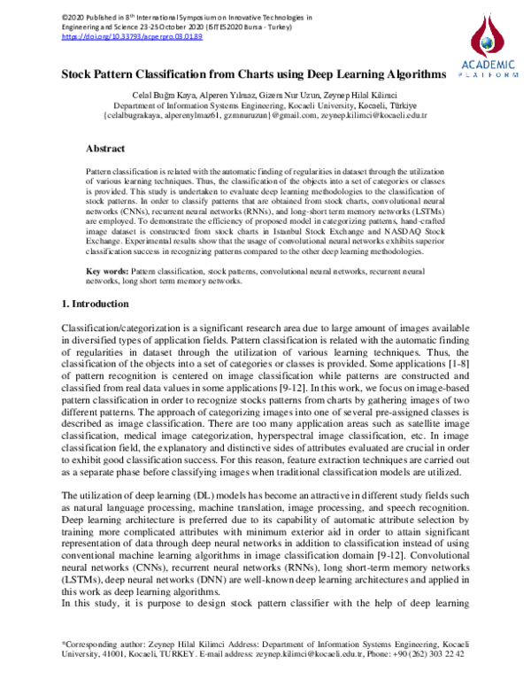 (PDF) Stock Pattern Classification from Charts using Deep Learning ...