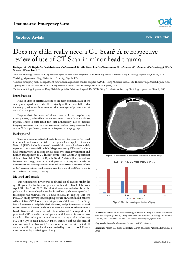 (PDF) Does my child really need a CT Scan? A retrospective review of ...