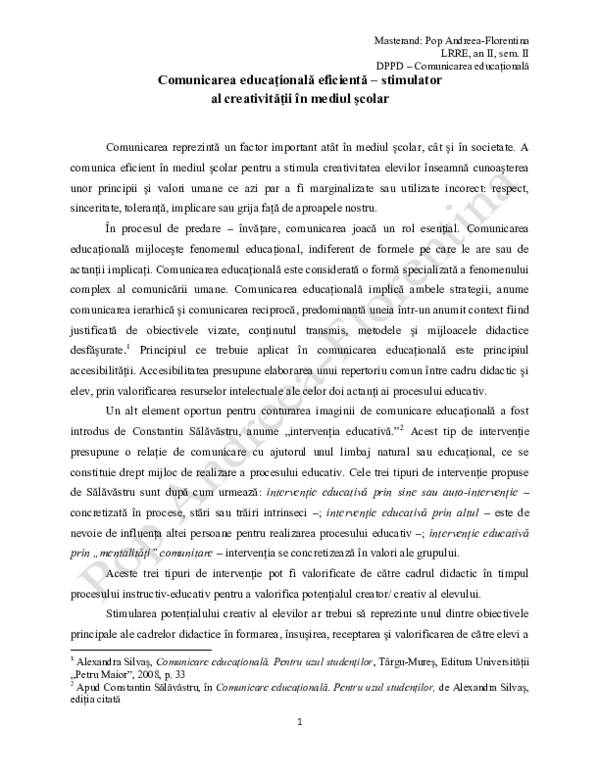 (PDF) Comunicarea educațională