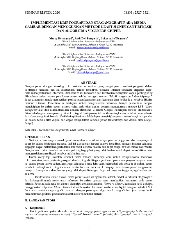 (DOC) IMPLEMENTASI KRIPTOGRAFI DAN STAGANOGRAFI PADA MEDIA GAMBAR ...