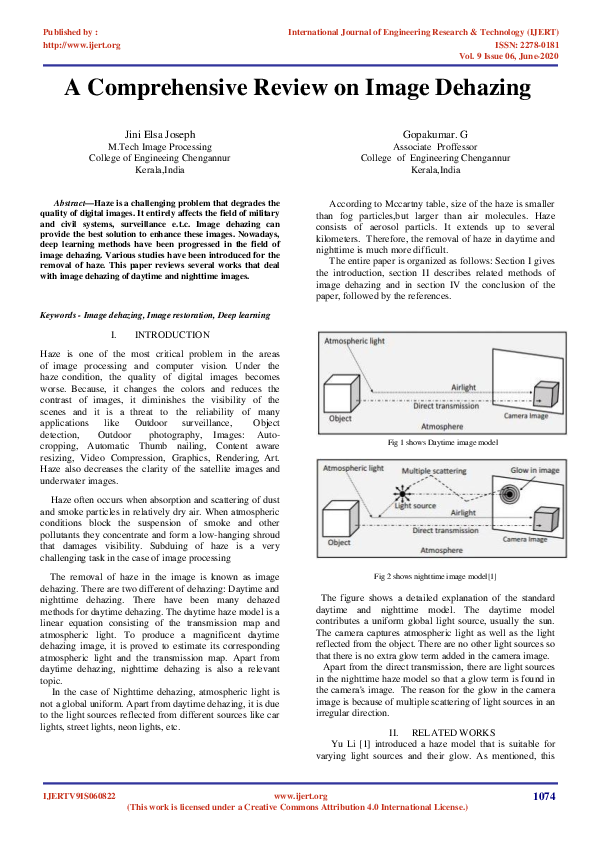 (PDF) A Comprehensive Review on Image Dehazing