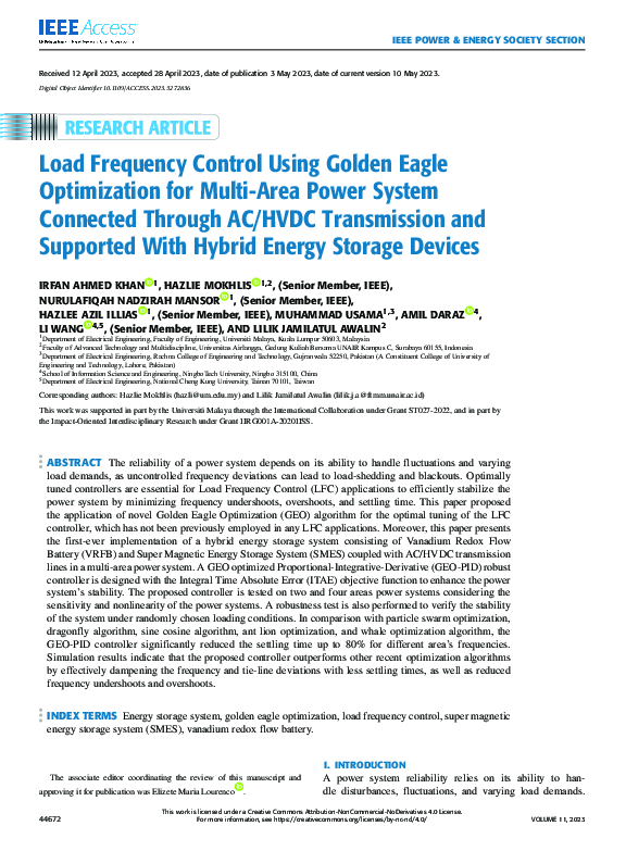 (PDF) Load Frequency Control Using Golden Eagle Optimization for Multi-Area Power System ...