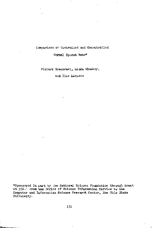 (PDF) Comparison of Controlled and Uncontrolled Normal Speech Rate