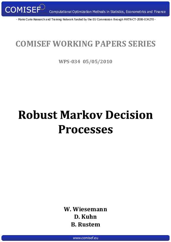 (PDF) Robust Markov Decision Processes