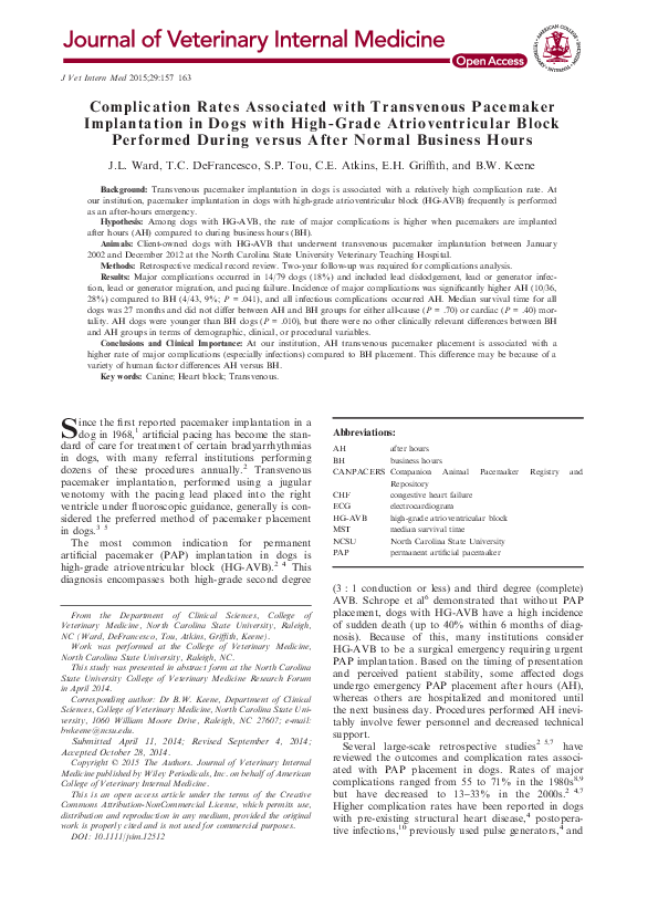 (PDF) Complication Rates Associated with Transvenous Pacemaker ...