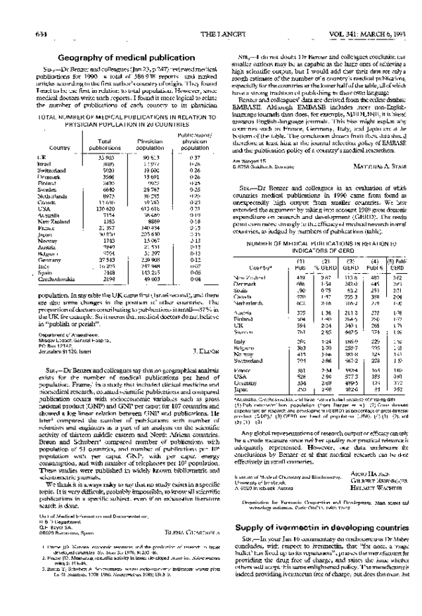 (PDF) Geography of medical publication