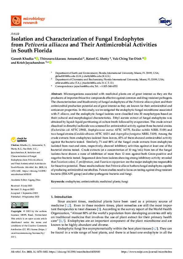 (PDF) Isolation and Characterization of Fungal Endophytes from ...