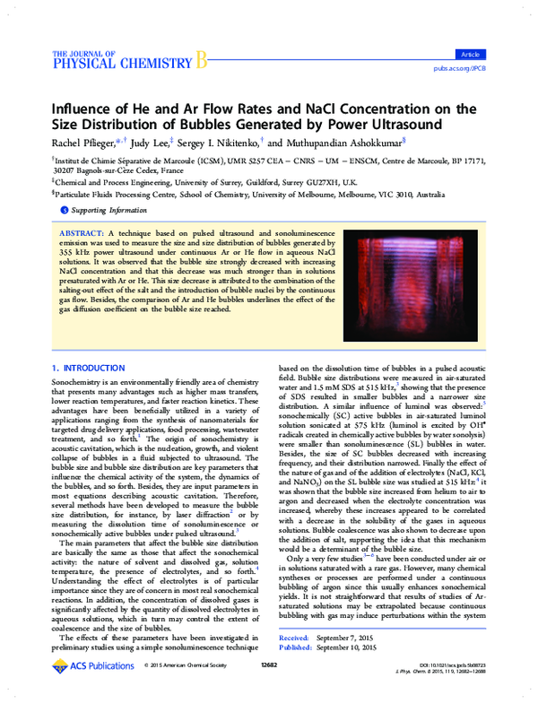 (PDF) Influence of He and Ar Flow Rates and NaCl Concentration on the ...