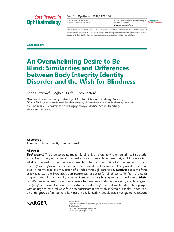 (PDF) An Overwhelming Desire to Be Blind: Similarities and Differences ...
