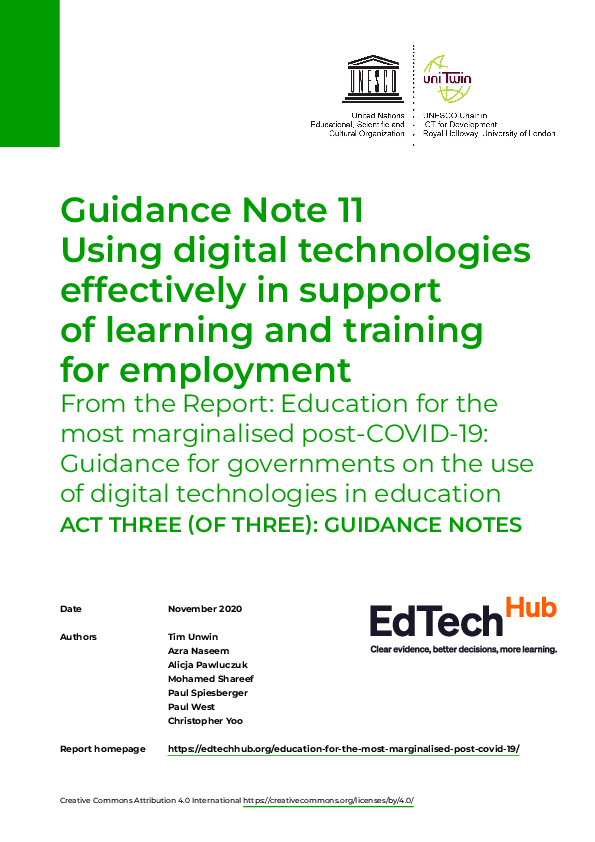 (PDF) Guidance Note 11 Using digital technologies effectively in support of learning and ...