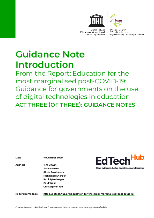 (PDF) Guidance Note Introduction From the Report: Education for the ...