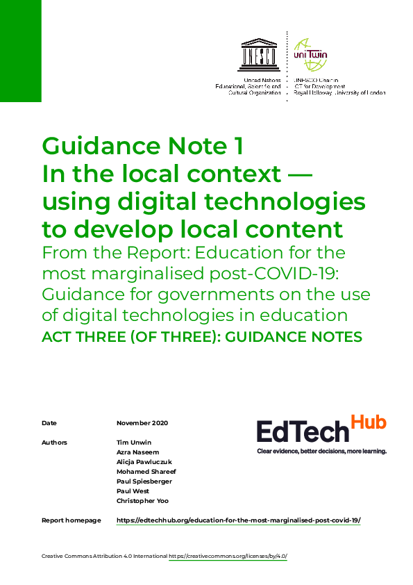 (PDF) Guidance Note 1 In the local context — using digital technologies ...