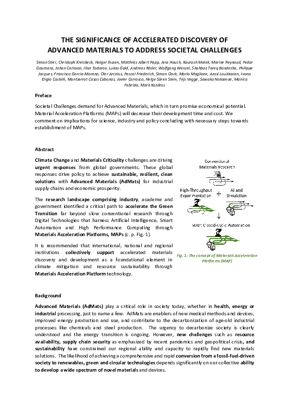 (PDF) The Significance of Accelerated Discovery of Advanced Materials ...