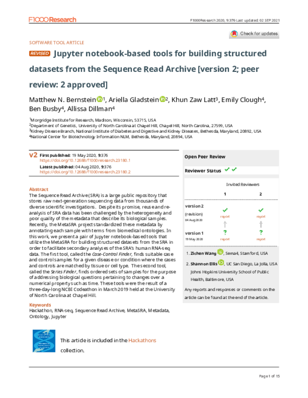 (PDF) Jupyter notebook-based tools for building structured datasets from the Sequence Read Archive